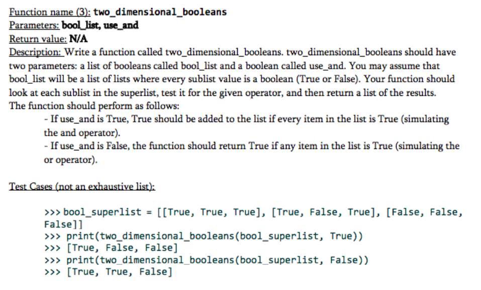 Solved Function Name 3 Two Dimensionalbooleans