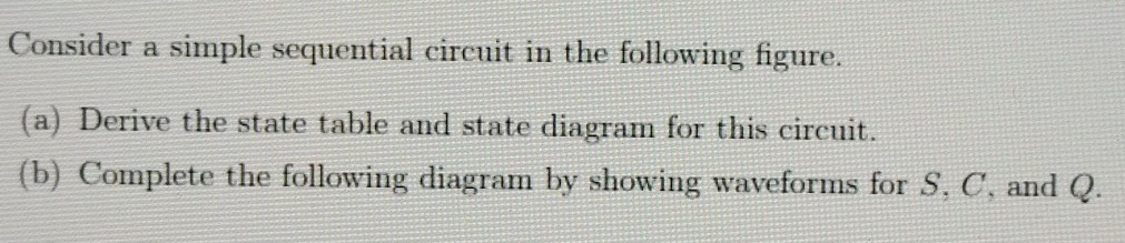 Solved Consider a simple sequential circuit in the following | Chegg.com