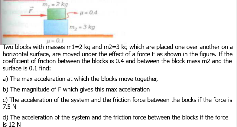 Solved m,=2kg m2 = 3 kg Two blocks with masses m1-2 kg and | Chegg.com