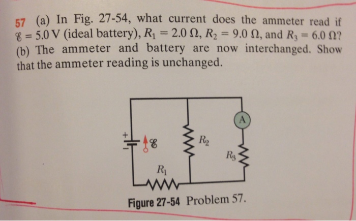 Solved In Fig. 27-54, what current does the ammeter read if | Chegg.com