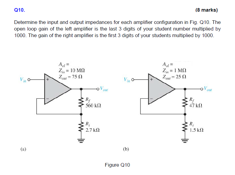 Solved Determine The Input And Output Impedances For Each 