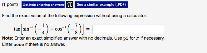 Solved (1 point) Get help entering answers Tt see a similar | Chegg.com