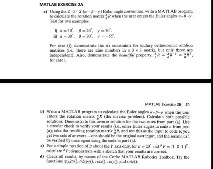 Using The Z Y X Alpha Beta Gamma Euler Angle 