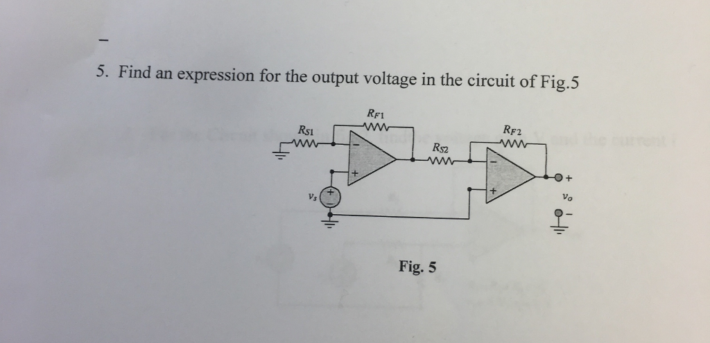 Solved Find an expression for the output voltage in the | Chegg.com