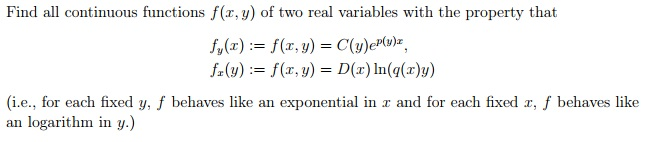 Solved Find all continuous functions f(x, y) of two real | Chegg.com