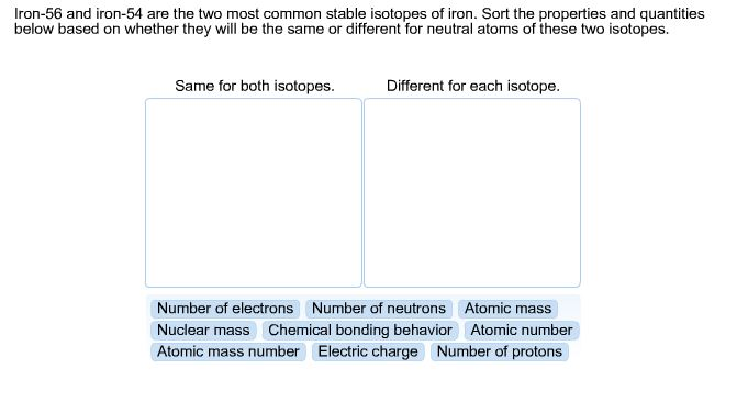 Solved Iron-56 and iron-54 are the two most common stable | Chegg.com