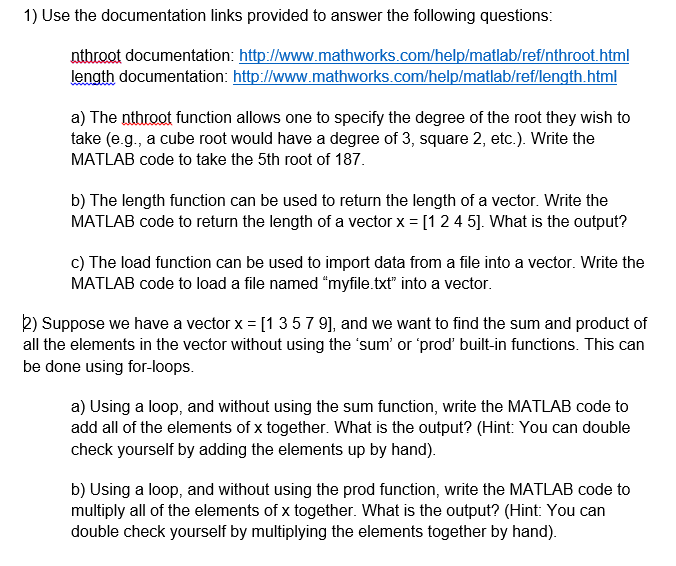 Solved Use the documentation links provided to answer the | Chegg.com