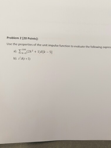 Solved: Use The Properties Of The Unit Impulse Function To... | Chegg.com