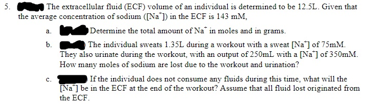 Solved The extracellular fluid (ECF) volume of an individual | Chegg.com