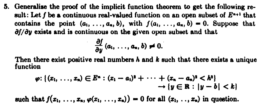 Solved 5. Generalise the proof of the implicit function | Chegg.com