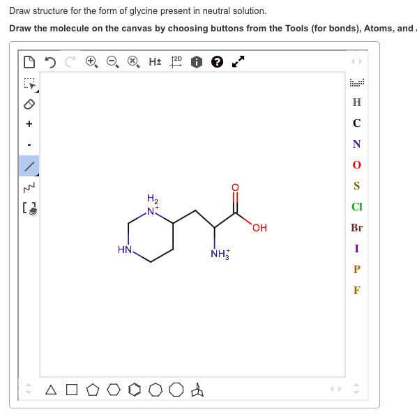 Solved Draw structure for the form of glycine present in | Chegg.com