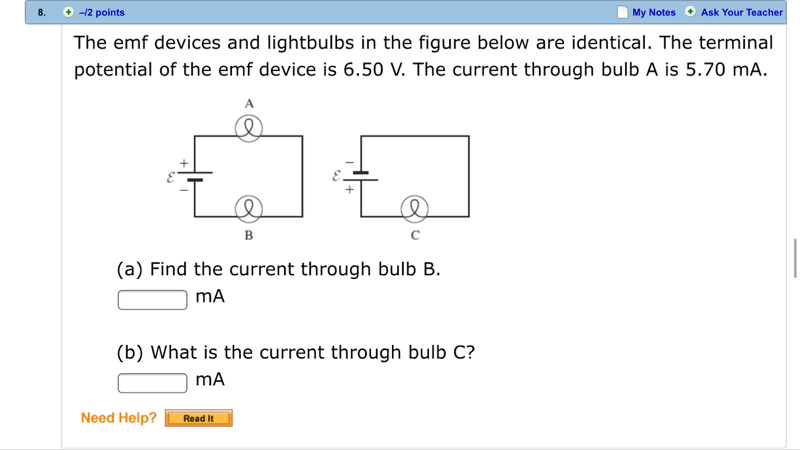 Solved The emf devices and lightbulbs in the figure below | Chegg.com