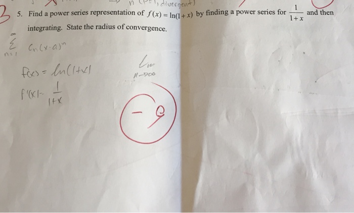 Solved Find a power series representation of f(x) = ln(1 + | Chegg.com