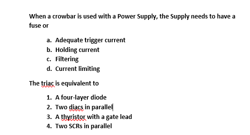 Solved When a crowbar is used with a Power Supply, the | Chegg.com
