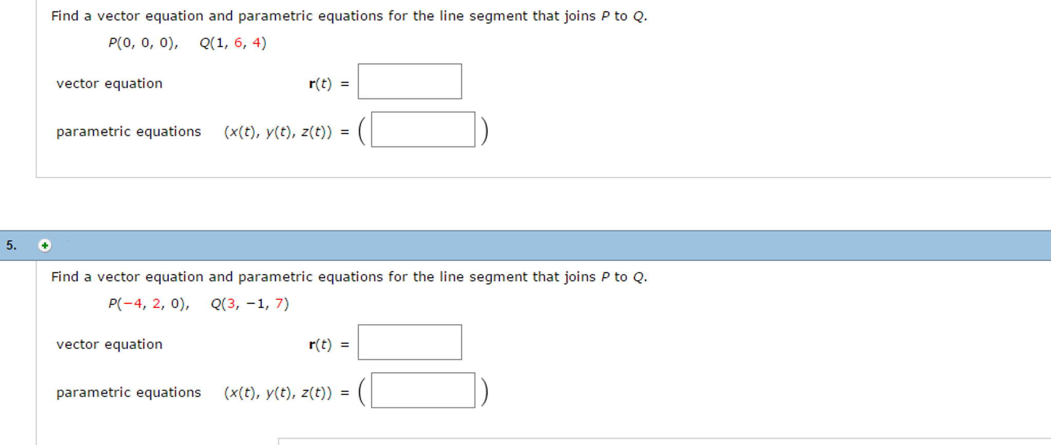 Solved 4 Find A Vector Equation And Parametric Equations For