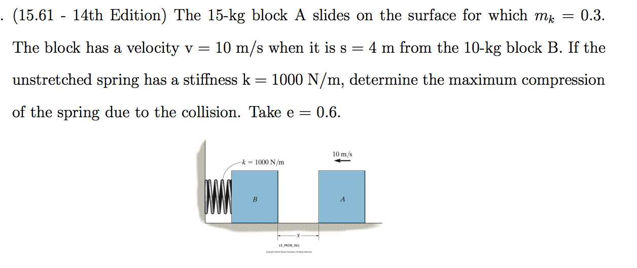 The 15-kg block A slides on the surface for which m_k | Chegg.com