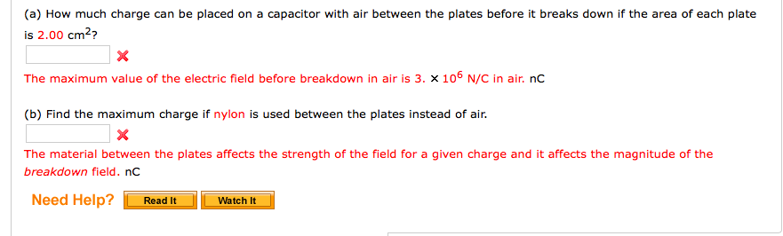 Solved (a) How much charge can be placed on a capacitor with | Chegg.com