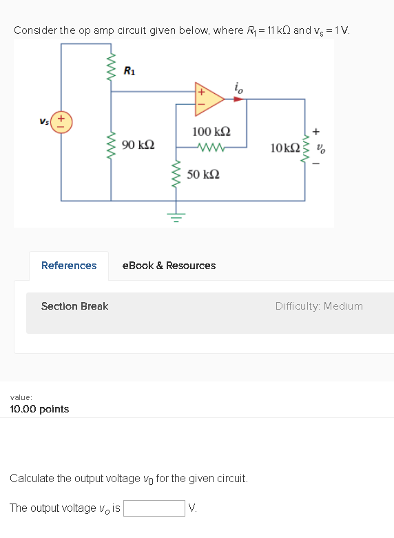 Solved Consider the op amp circuit given below, where R1 = | Chegg.com