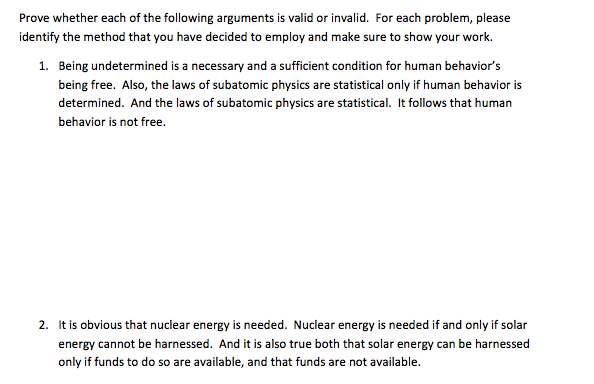Solved Prove whether each of the following arguments is | Chegg.com