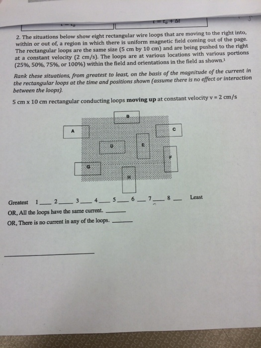 Solved tions below show eight rectangular wire loops that | Chegg.com