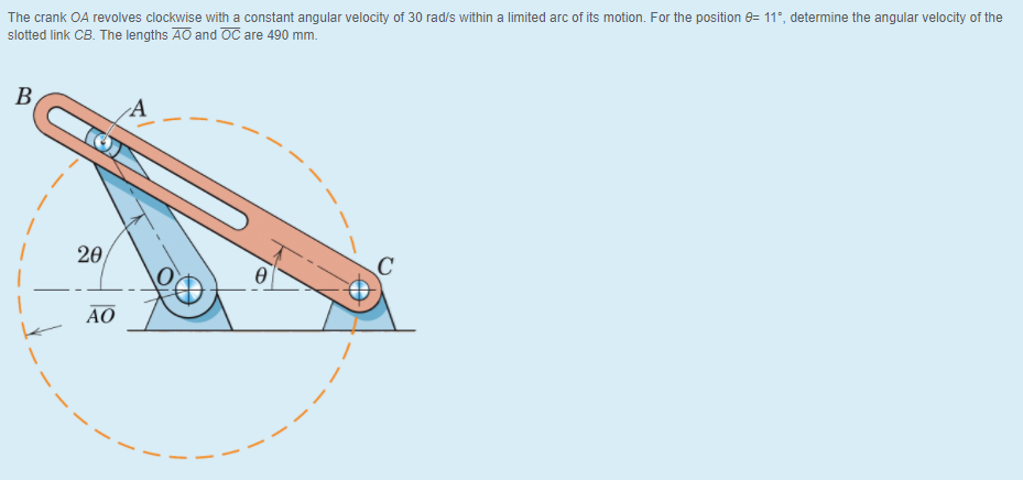 Solved The crank OA revolves clockwise with a constant | Chegg.com