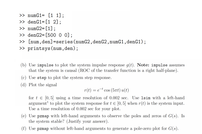 Solved A) Listing of your Matlab code or a session log | Chegg.com