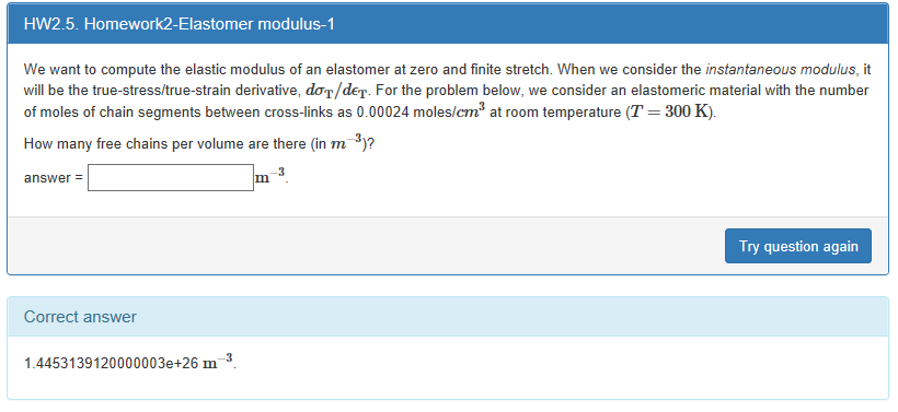 Solved We want to compute the elastic modulus of an | Chegg.com