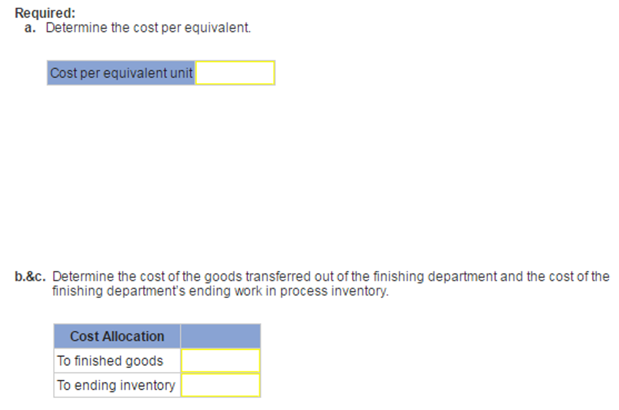 Solved Exercise 12-12A Process costing system—Determine | Chegg.com