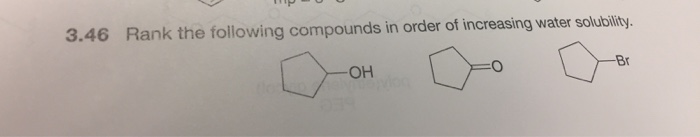 Solved Rank the following compounds in order of increasing | Chegg.com Solved Rank the following compounds in order of increasing | Chegg.com