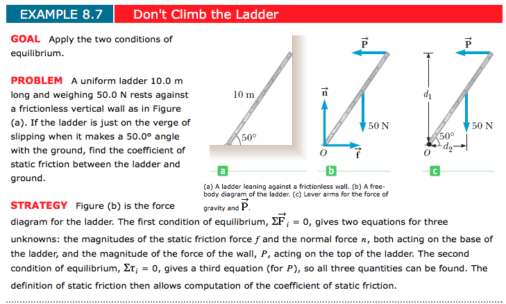 Solved EXAMPLE 8.7 Don't Climb the Ladder GOAL Apply the two | Chegg.com