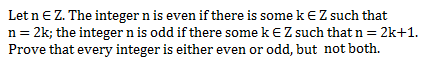 Solved Let n element of Z. The integer n is even if there is | Chegg.com