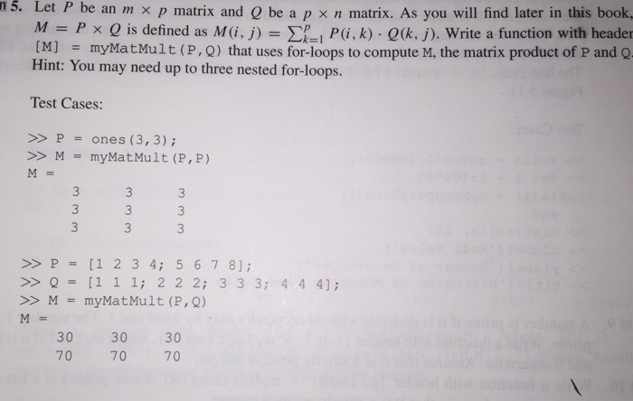 Solved Let P be an m times p matrix and Q be a p times n | Chegg.com