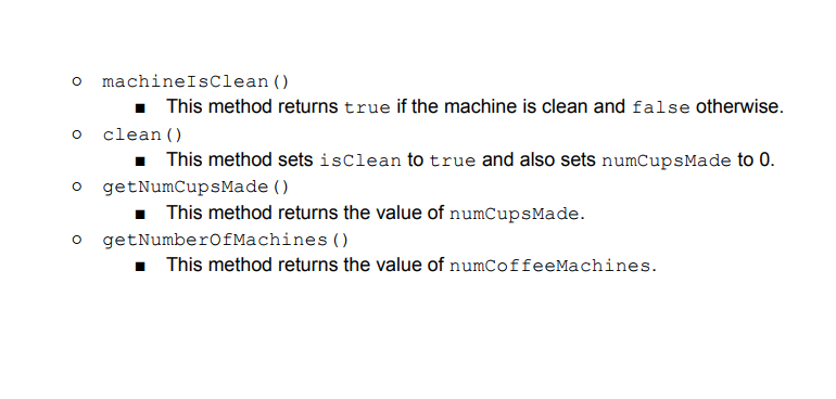 Solved Lab 11: "Coffee Machine" Class Write a class called | Chegg.com