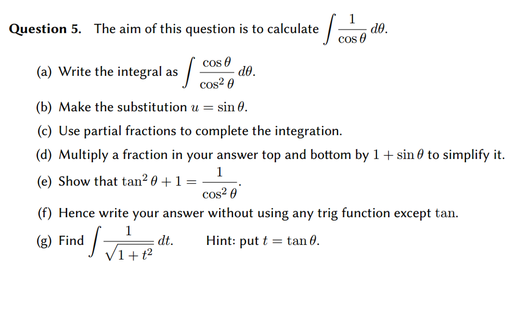 Solved The aim of this question is to calculate integral | Chegg.com