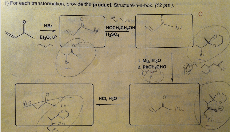 Solved 1) For each transformation, provide the product. | Chegg.com