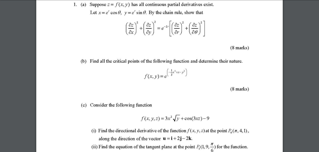 Solved Suppose z = f(x, y) has all continuous partial | Chegg.com