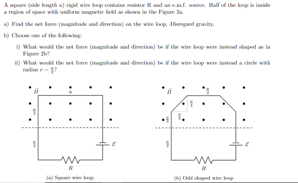 Solved A square (side length a) rigid wire loop contains | Chegg.com