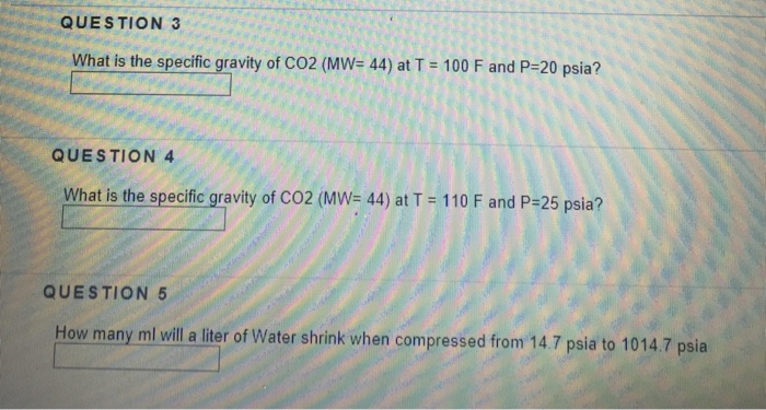 Solved What is the specific gravity of CO2 (MW= 44) at T = | Chegg.com