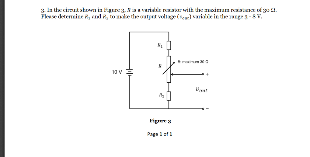 Solved In the circuit shown in Figure 3, R is a variable | Chegg.com
