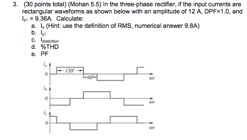 Solved In the three-phase rectifier, if the input currents | Chegg.com