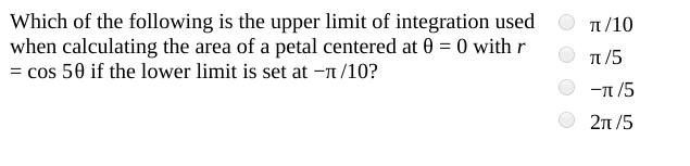 Solved which of the following is the upper limit of | Chegg.com
