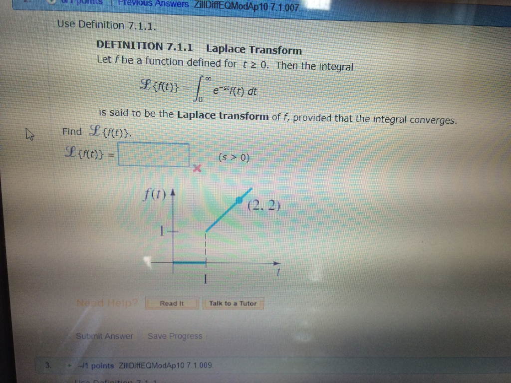 Solved Let f be a function defined for t | Chegg.com