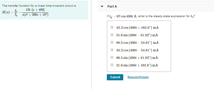 Solved The transfer function for a linear time-invariant | Chegg.com