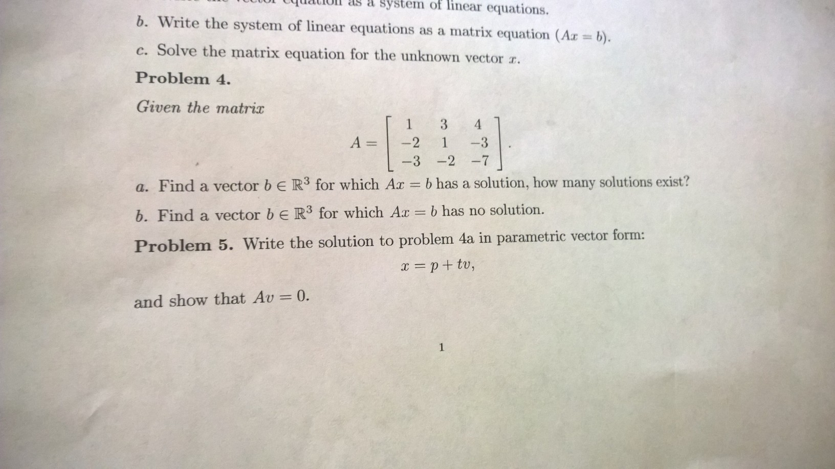Solved Write the system of linear equations as a matrix | Chegg.com