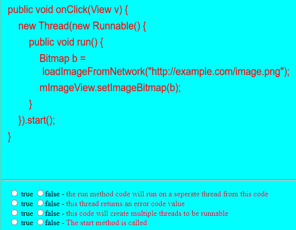 Solved public void onClick(View v) new Thread(new Runnable) | Chegg.com