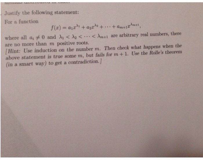 Justify the following statement: For a function f(x) | Chegg.com