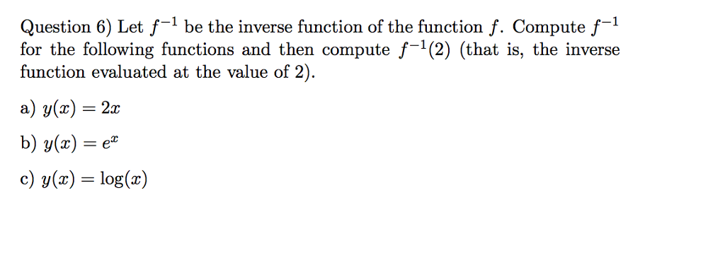 Solved Let f^-1 be the inverse function of the function f. | Chegg.com