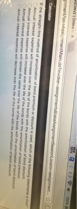 Solved If the straight-line method of amortization of bond | Chegg.com