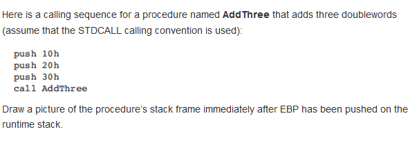 Solved Here is a calling sequence for a procedure named Add | Chegg.com
