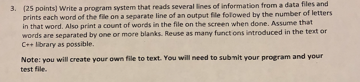 Solved (25 points) Write a program system that reads several | Chegg.com